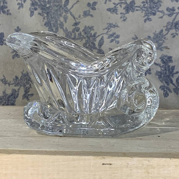 None | Holiday | Vintage Crystal Glass Sleigh | Poshmark